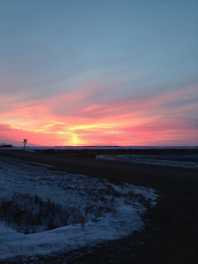 Morning wait stock image. Image of snow, railway, country - 42552661