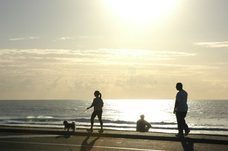 Morning Walk stock photo. Image of clouds, pathway, surfers - 1825450