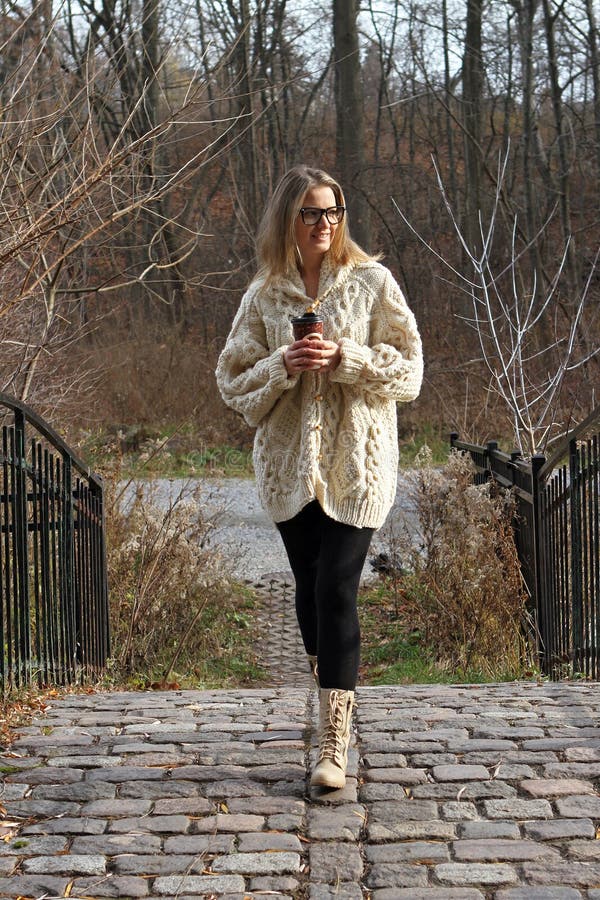 Morning walk stock photo. Image of coffee, coat, nature - 22192696