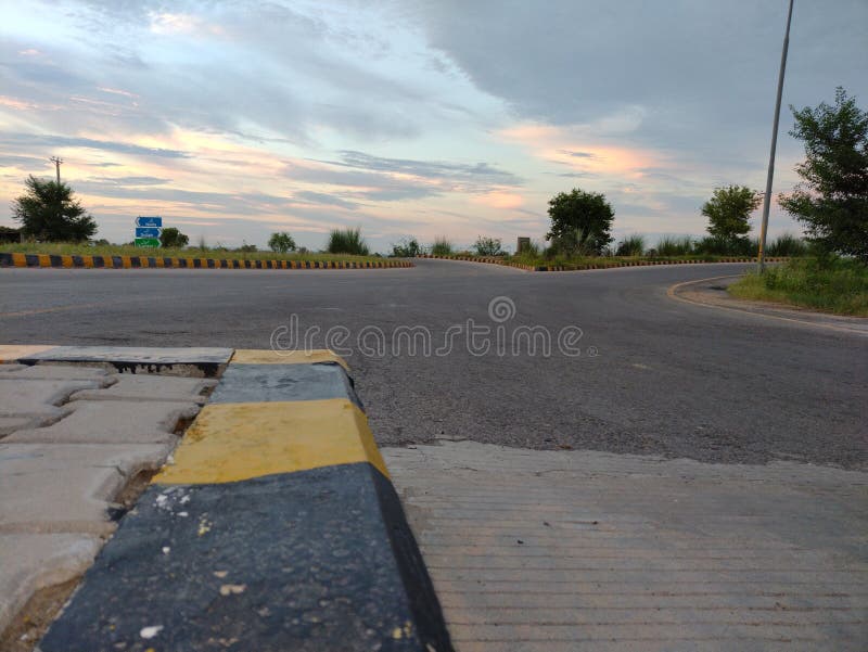 Morning Walkway Sideway Path Street Sunset Sunrise Road Stock Photo ...