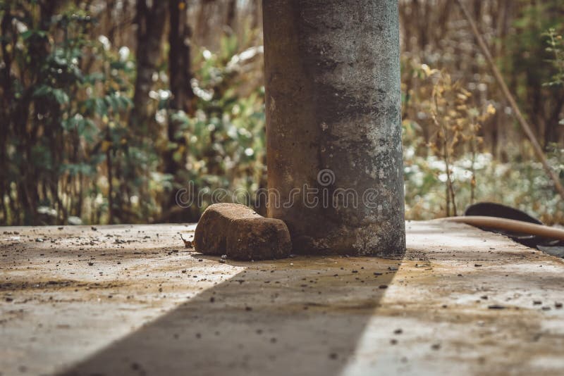 The Strong Pillar among First Winter Sunrise Stock Photo - Image of ...