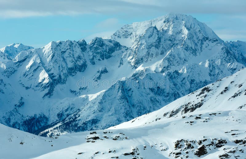Morning Winter Ski Resort Molltaler Gletscher (Austria). Stock Photo ... Morning Winter Ski Resort Molltaler Gletscher (Austria). Stock Photo ...
