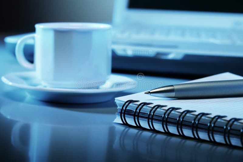 Morning work stock image. Image of computer, blank, page - 12933803