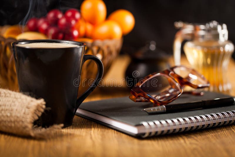 Morning work stock image. Image of working, cappuccino - 33264083