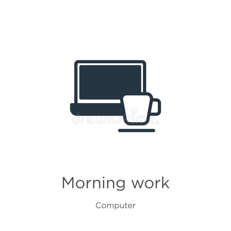 Morning Work Icon Vector. Trendy Flat Morning Work Icon from Computer ...