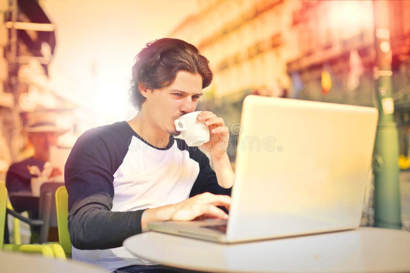 Morning work stock photo. Image of businessman, computer - 78467330