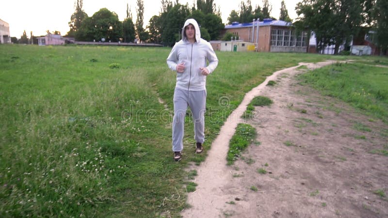 In the Morning a Young Man,a Young Man Running in Slow Motion Stock ...