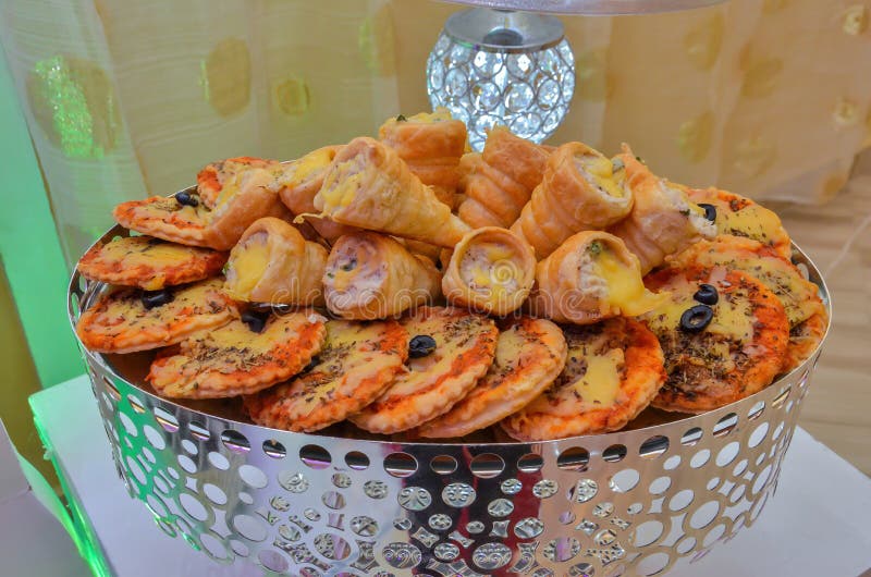 Moroccan Appetizers Small Pizza Cheese Pie. Moroccan Food Stock Image ...