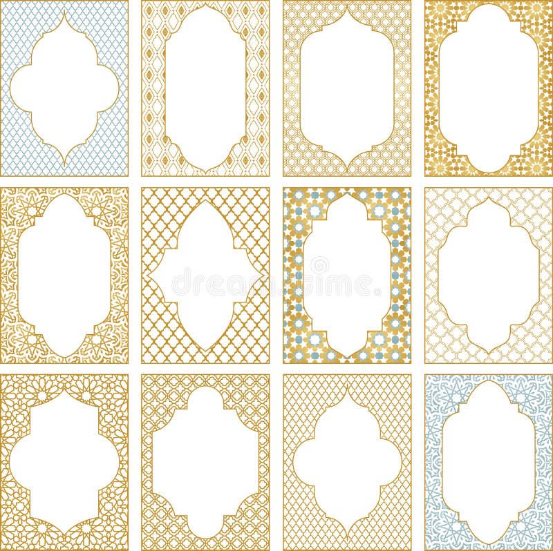 Moroccan Arabic Frames Bundle Stock Photo - Illustration of template ...