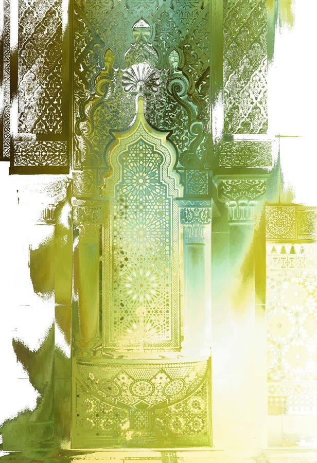 Moroccan Architecture Pattern Watercolour Art Islamic Art Arabic Art ...