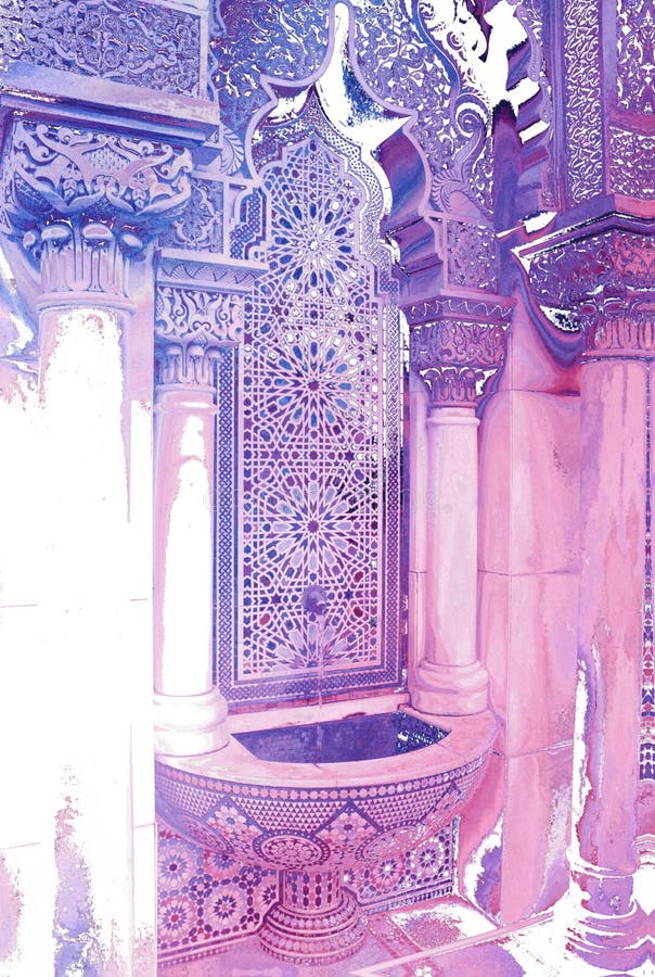 Moroccan Architecture Pattern Watercolour Art Islamic Art Arabic Art ...