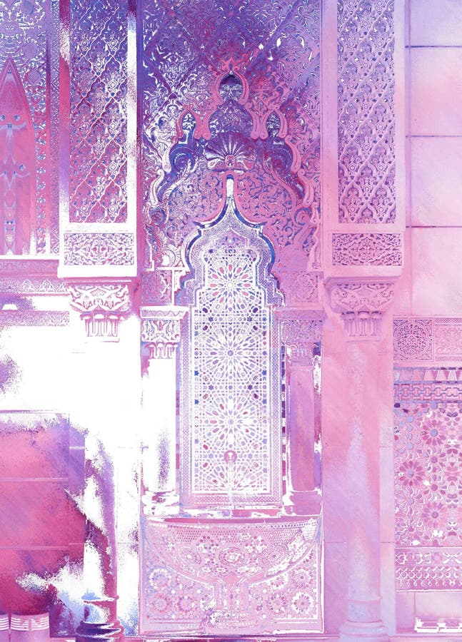 Moroccan Architecture Pattern Watercolour Art Islamic Art Arabic Art ...