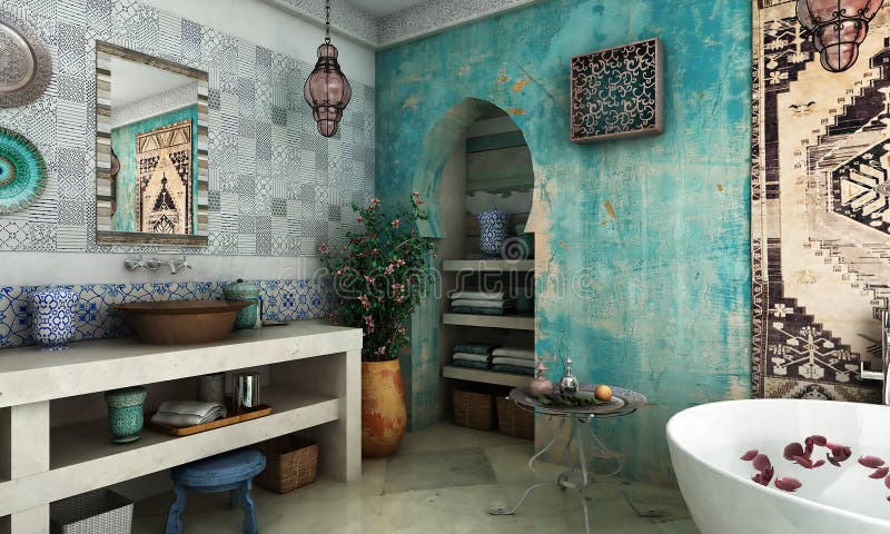 Moroccan Bathroom stock photo. Image of african, maghreb - 2020176