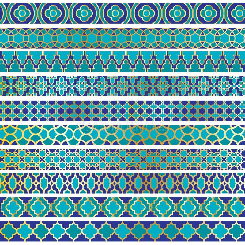 Moroccan Border Patterns stock vector. Illustration of border - 41652634