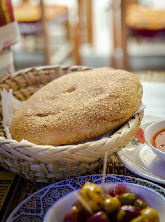 Moroccan Bread Placed in a Basket Stock Image - Image of local ...