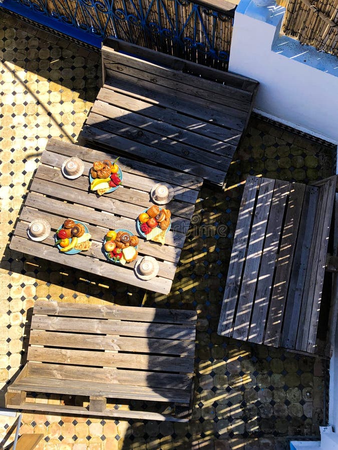 Moroccan Breakfast on One of Tangier Rooftops. Tangier is Located in ...