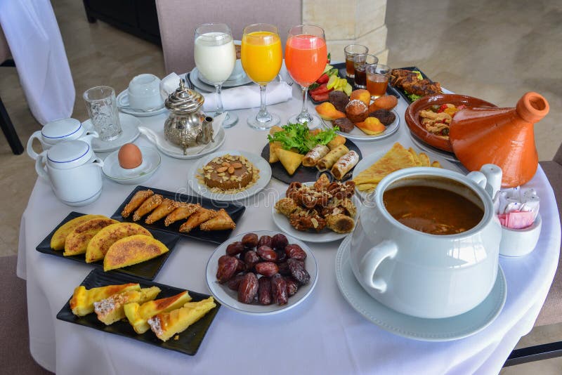 Moroccan Breakfast in Ramadan. Stock Image - Image of dish, arabic ...