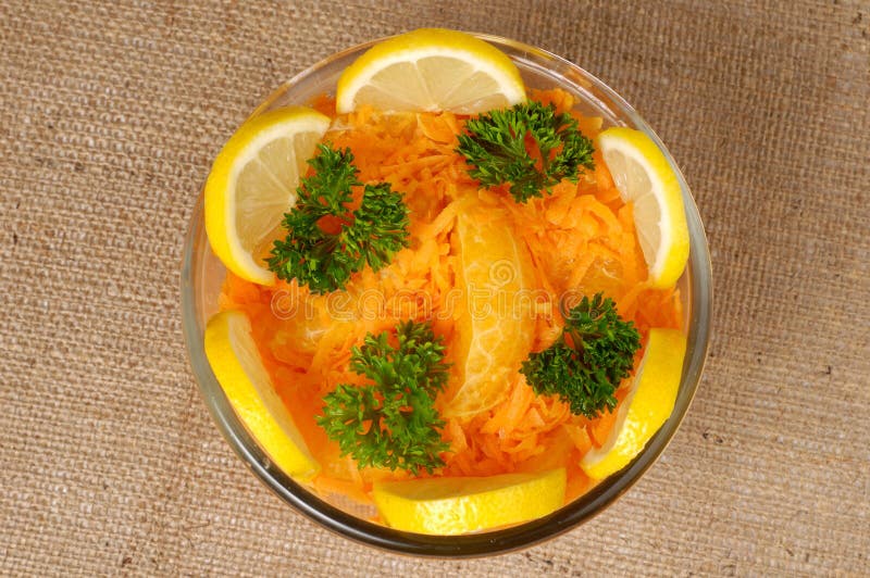 Carrot Salad. Carrot Salad and Meat Stock Image - Image of fresh, meal ...