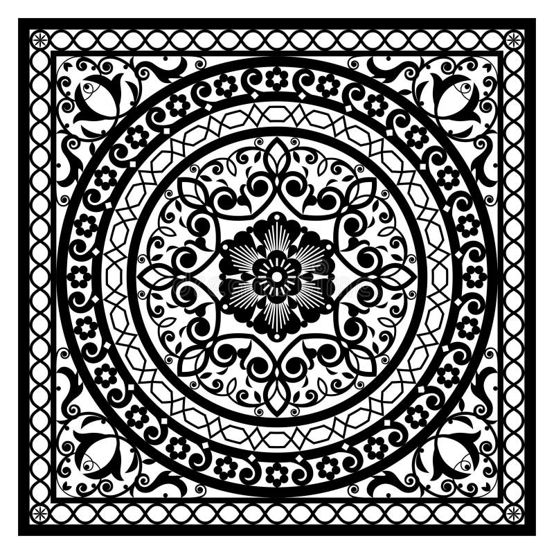 Moroccan Vector Mandala Design Inspired by the Oriental Carved Wood ...