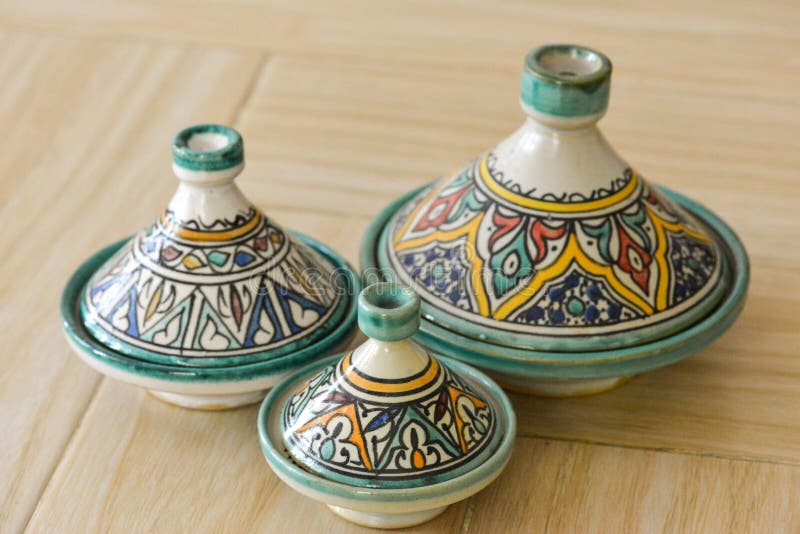 Moroccan ceramic pots stock photo. Image of pottery - 185930074