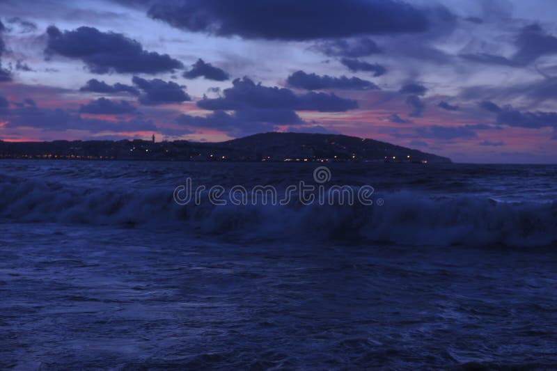 The Moroccan City of Tangier at Night Stock Image - Image of moroccan ...