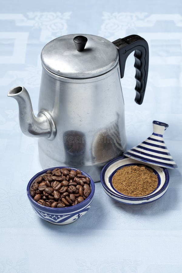 Moroccan Coffee Pot and Spices Stock Photo - Image of coffee, qahwa ...