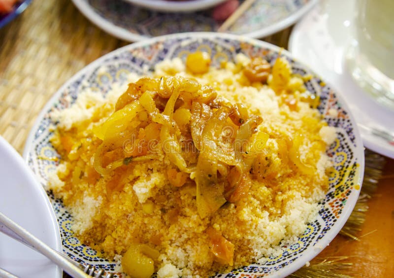 Moroccan Couscous Dish Placed on the Dining Table Stock Image - Image ...