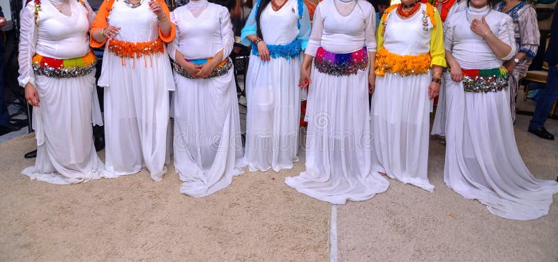 Moroccan Dance Group Wearing Moroccan Berber Clothes. Stock Image ...