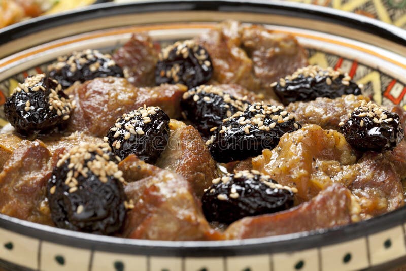 Moroccan Dish with Meat and Plums Stock Photo - Image of studio ...