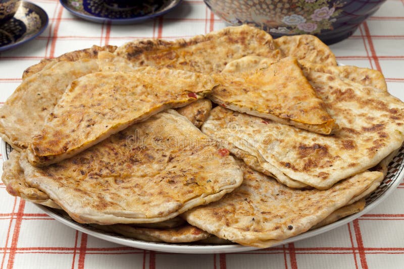 Moroccan Filled Msemmen and Tea Stock Photo - Image of mint, ramadan ...