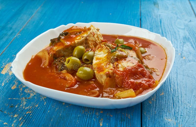 Moroccan Fish Stew stock photo. Image of close, stewed - 115379468