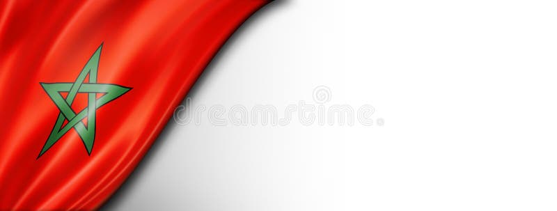 Moroccan Flag Isolated on White Banner Stock Illustration ...