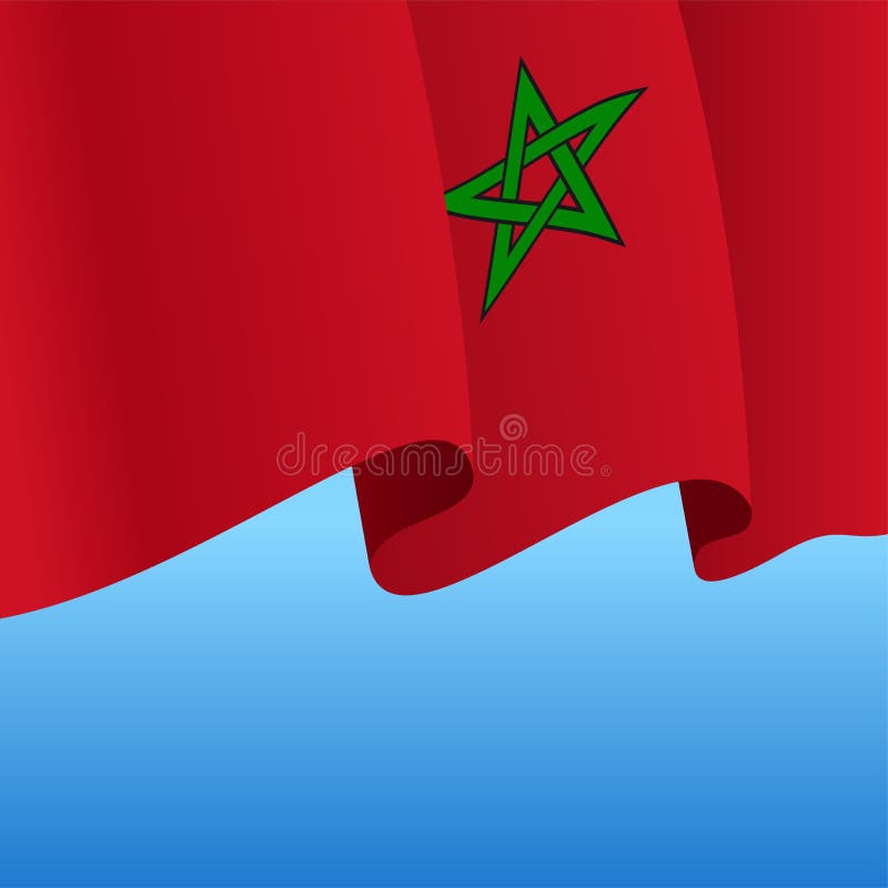 Moroccan Flag Wavy Abstract Background. Vector Illustration. Stock ...