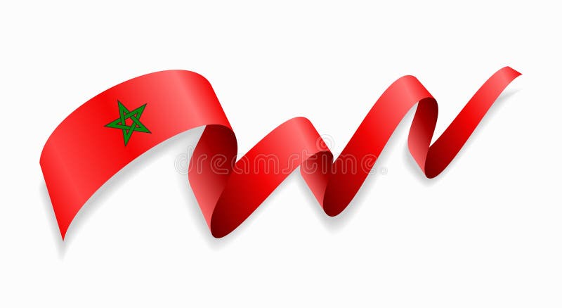 Moroccan Flag Wavy Abstract Background. Vector Illustration. Stock ...