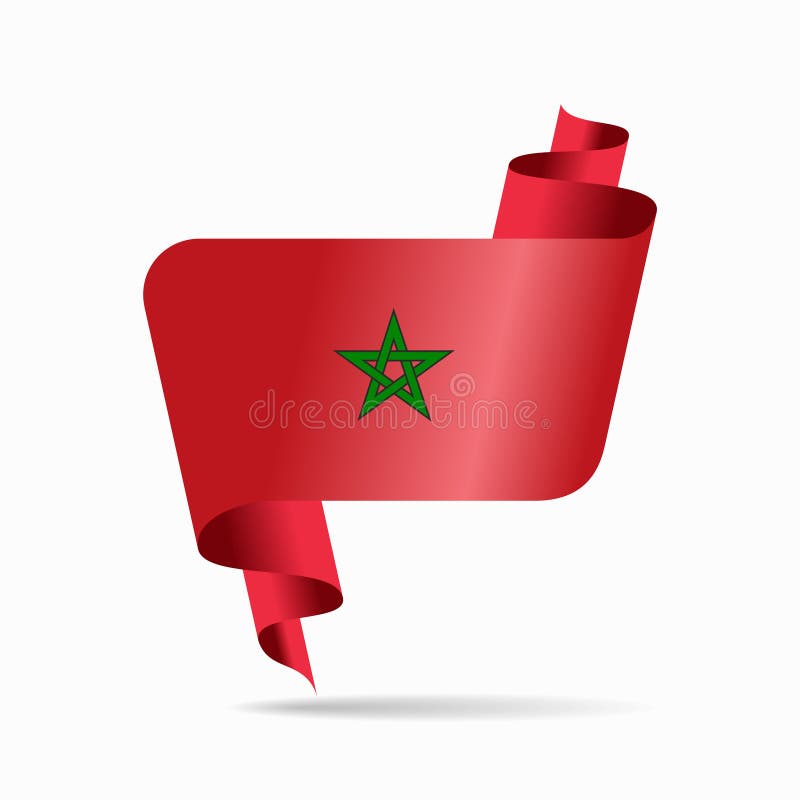 Moroccan Flag Wavy Ribbon Background. Vector Illustration. Stock Vector ...