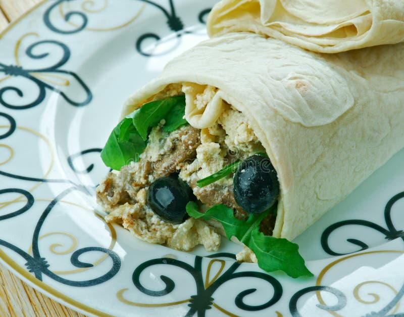 Moroccan Flatbread Wraps with Harissa Stock Photo - Image of morocco ...