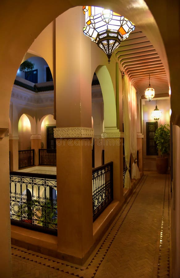 Open Courtyard of Moroccan House Stock Photo - Image of marrakesh ...
