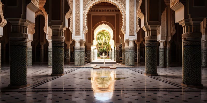 Moroccan inner yard stock image. Image of exterior, elegance - 297716775