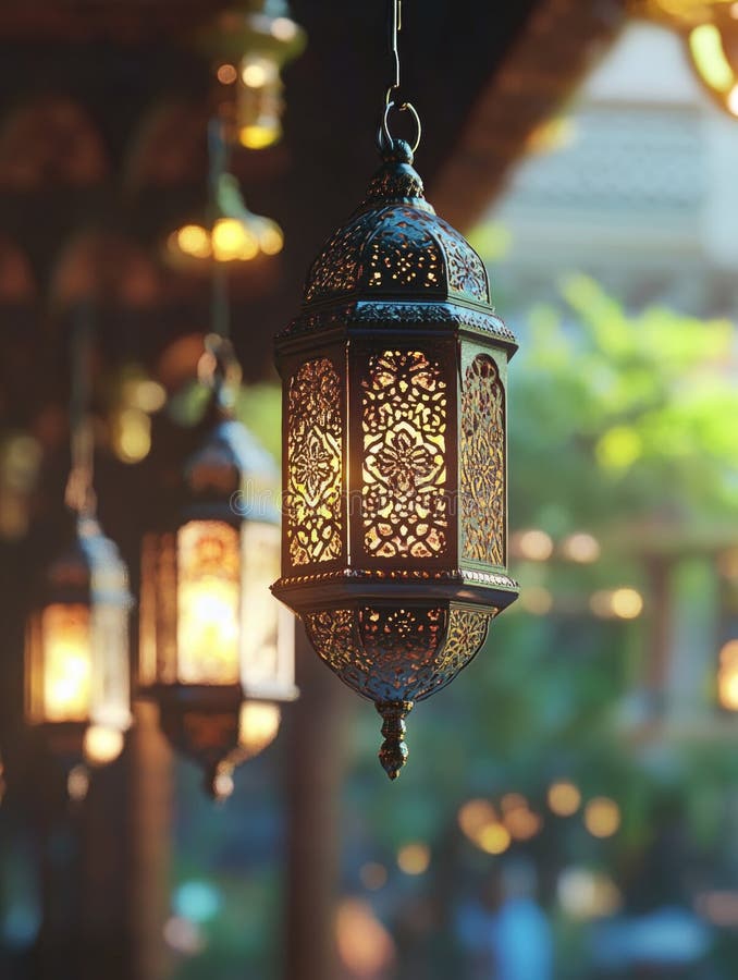 Moroccan Lantern Hanging on Ceiling Stock Photo - Image of vintage ...