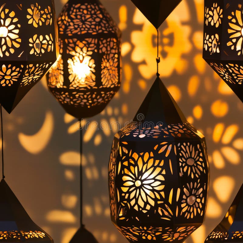 A Moroccan Lantern Pattern with Intricate Cut-out Designs and ...