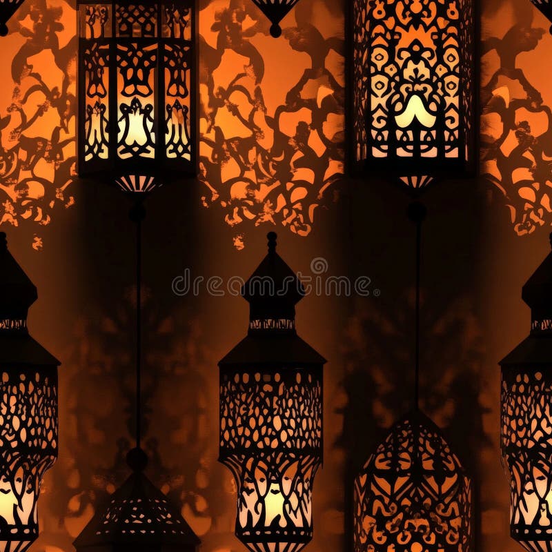 Moroccan Lantern Pattern Intricate Cut Out Designs Flickering ...