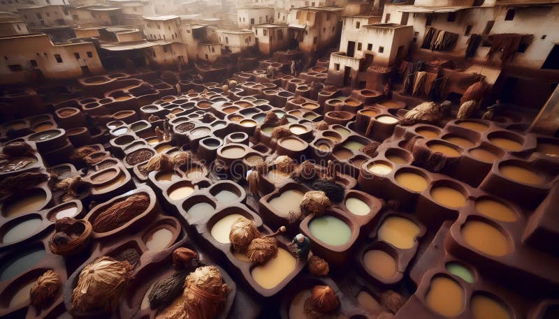 The Moroccan Leather Tanning, AI Generated Image Stock Photo - Image of ...