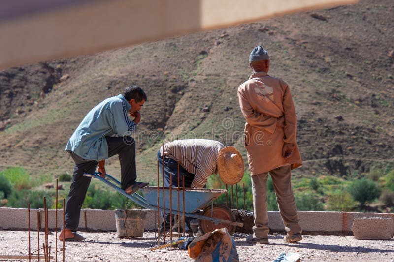Moroccan Man Working on Building a New House Editorial Stock Image ...