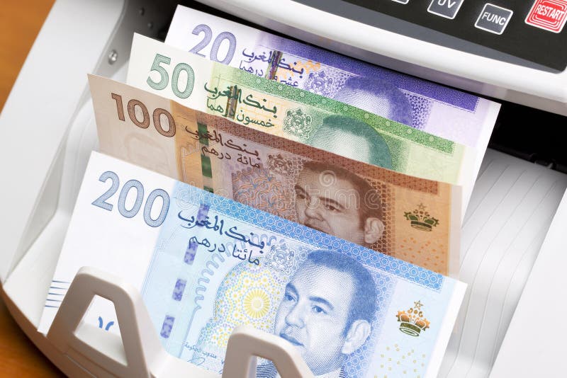 Moroccan Dirham in the Counting Machine Stock Photo - Image of coin ...