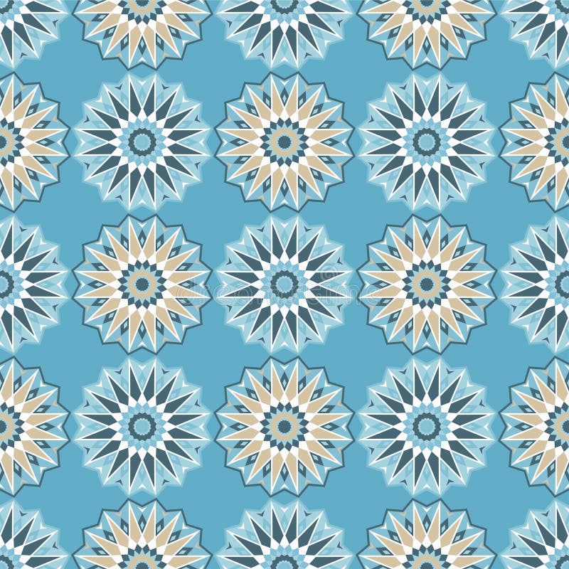 Moroccan Mosaic Seamless Patterns. Retro Motif Stock Illustration ...