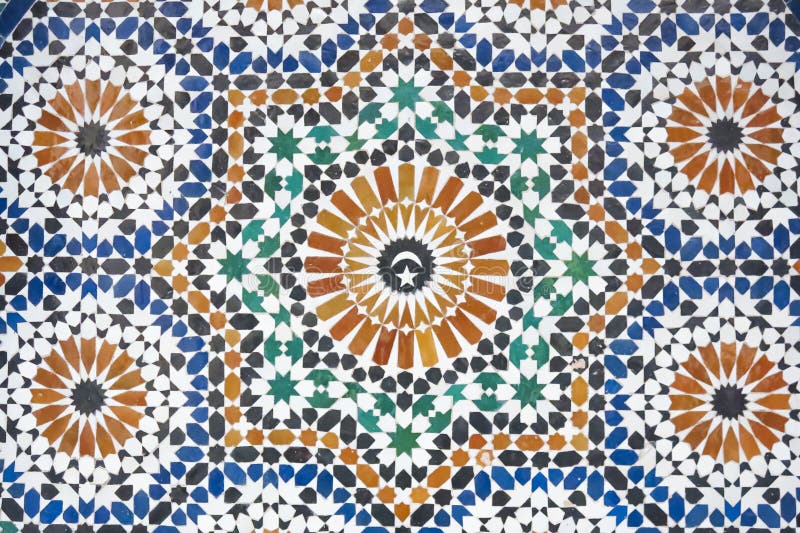 Moroccan Mosaic Tiled Decoration Stock Photo - Image of geometric ...