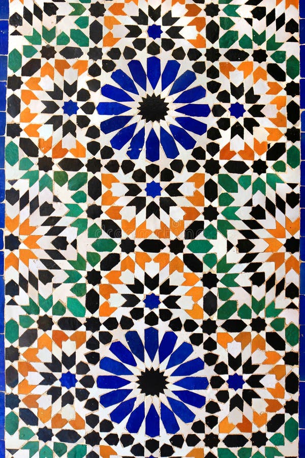 Moroccan Mosaic Tiles on Wall Stock Image - Image of tile, moroccan ...