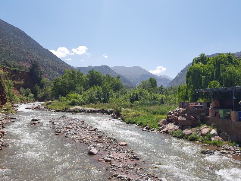 River stock image. Image of mountains, green, marrakech - 117555187