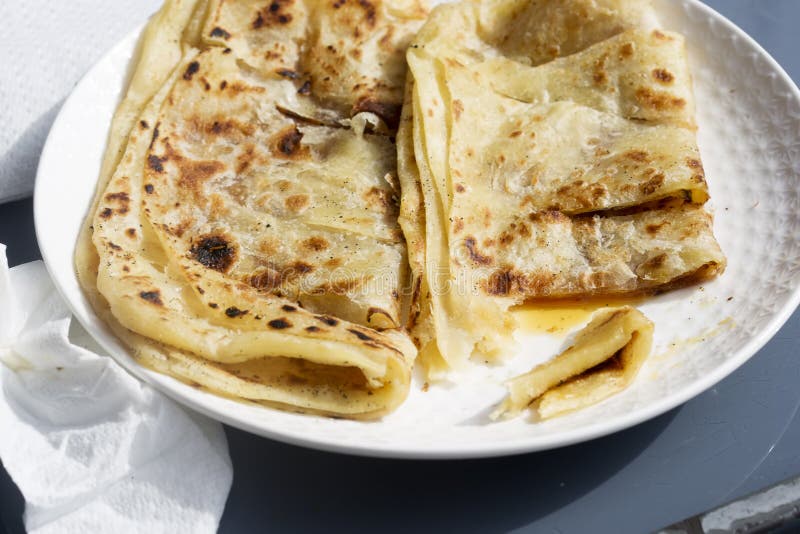 Moroccan Msemen Pancakes with Honey Stock Image - Image of honey ...