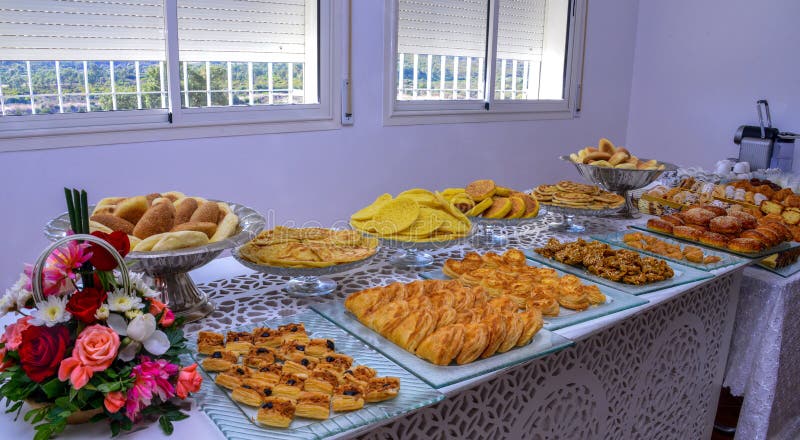 Moroccan Buffet, Traditional Moroccan Food, Tagine, Chebakia, and ...